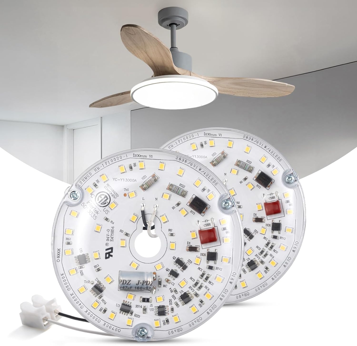 wowatt 3.93'' Ceiling Fan LED Light Replacement 5000K, 20W LED Retrofit ...