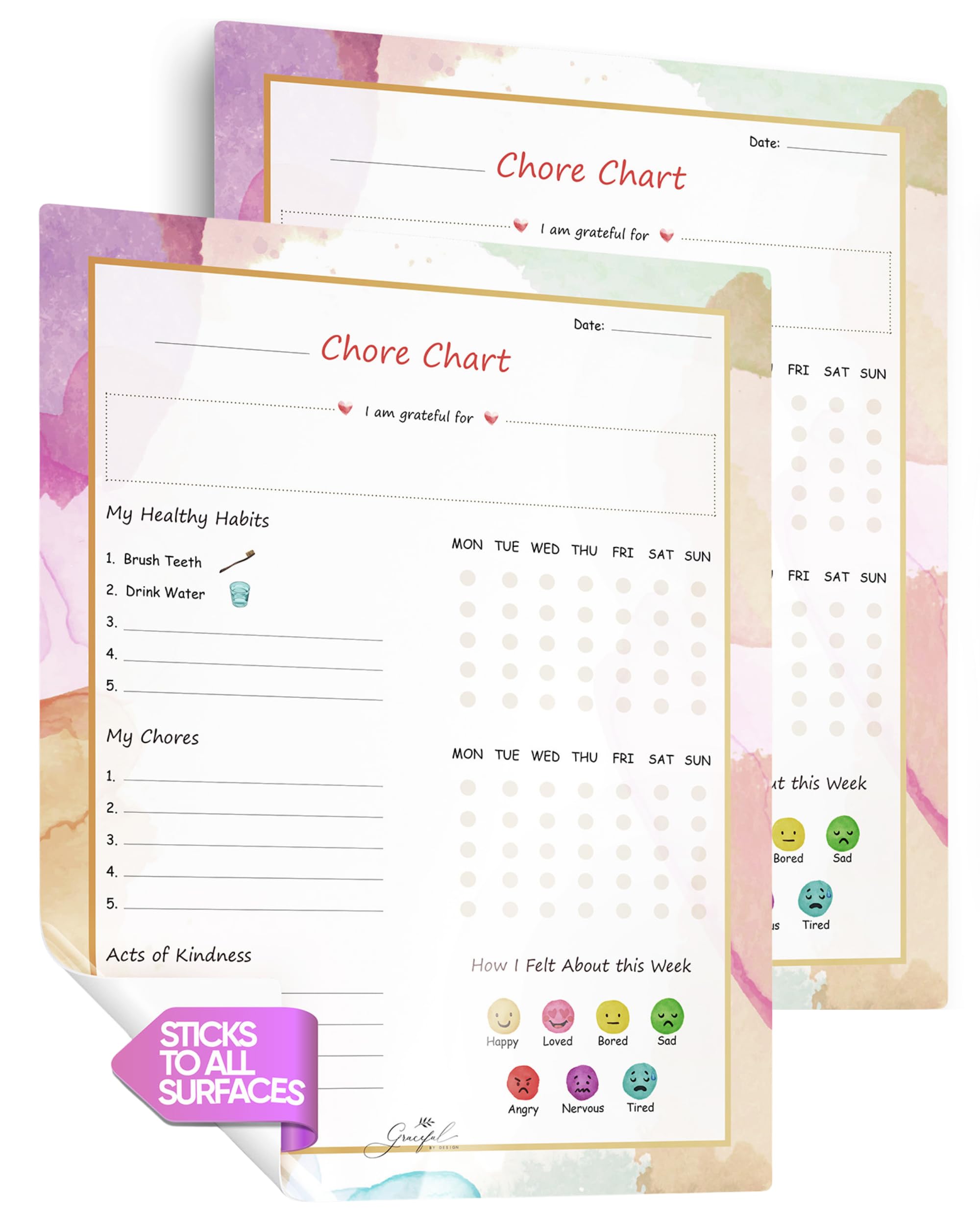 Snapklik.com : Graceful By Design Chores Chart For Kids Sticks To Any ...
