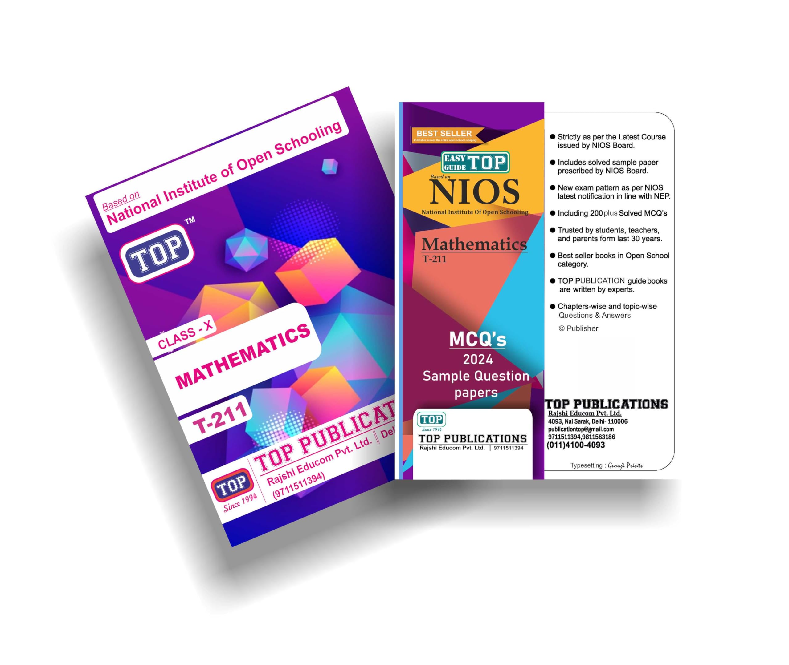 Top NIOS Mathematics Class 10 Guide (T-211) : TOP Publications: Amazon ...