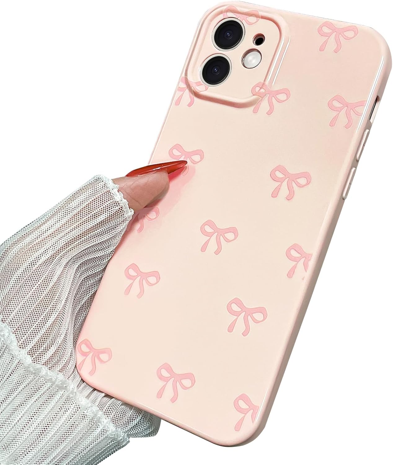 Amazon.com: TKJSQ Case for iPhone 11, Cute Ribbon Bow Pattern Aesthetic ...