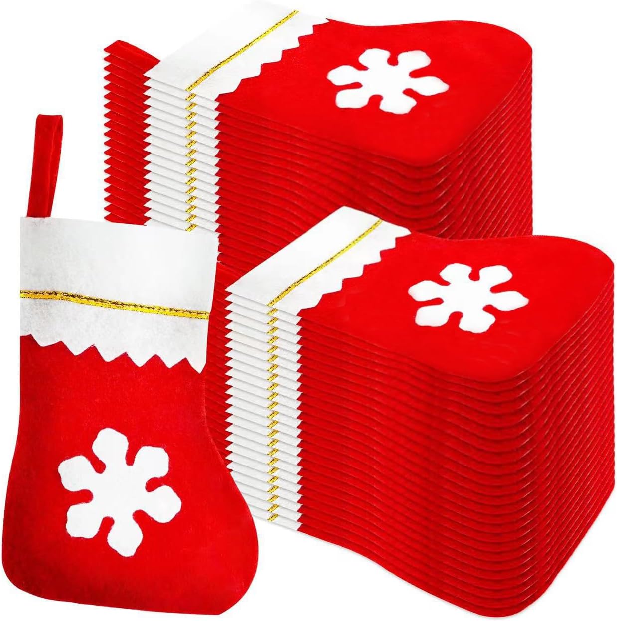 Amazon.com: Zubebe 150 Pieces Red Felt Christmas Stockings Bulk 14 Inch ...