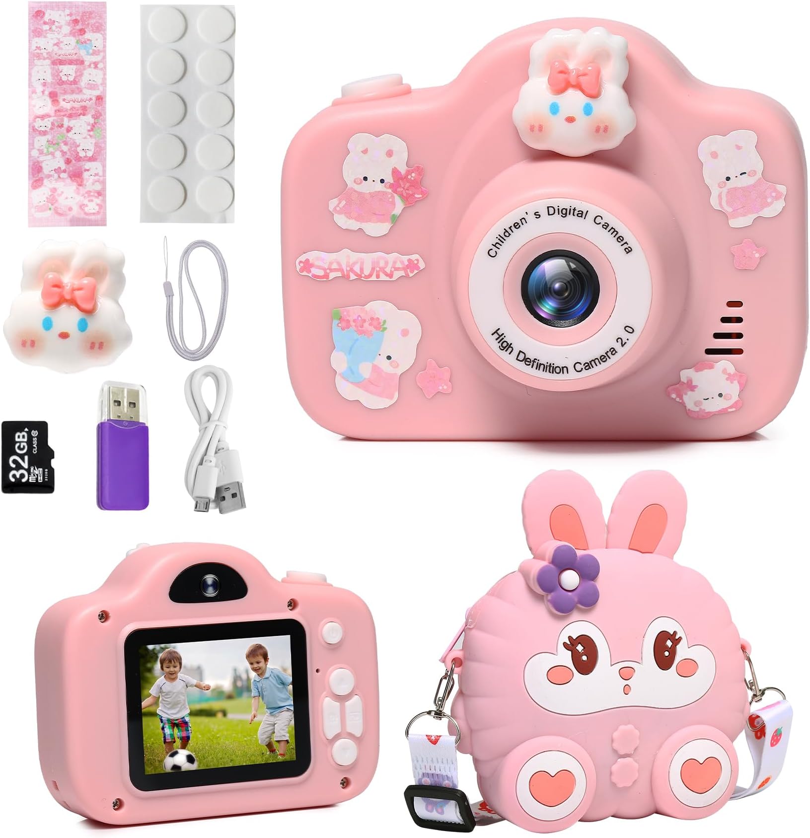 Amazon.com: toyofmine Upgrade Kids Camera, Birthday Gifts for Boys and ...