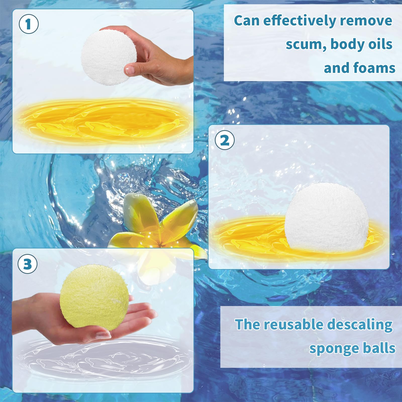 Snapklik.com : Scum Eliminating Ball, Oil Absorbing Sponge For Swimming ...