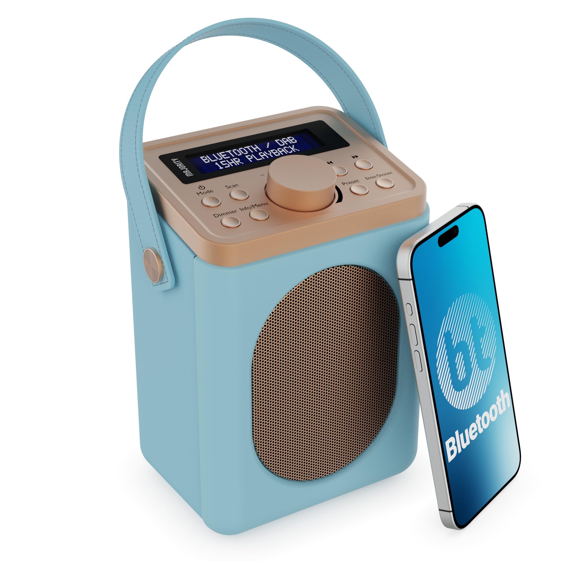 Portable DAB+ Radio with Bluetooth | 15 Hour Battery Playback and Mains ...