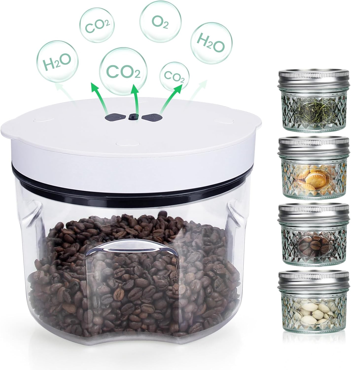 Amazon.com: ohater One-Piece Auto Vacuum Coffee Canister, 2000ML/4.4LB ...