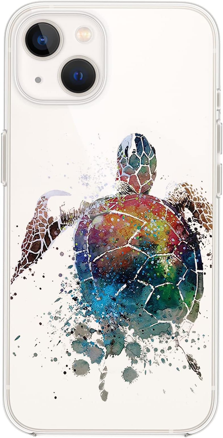 Amazon.com: iPhone 14 Stained Glass Sea Turtle 3-D Vintage Ocean Design ...