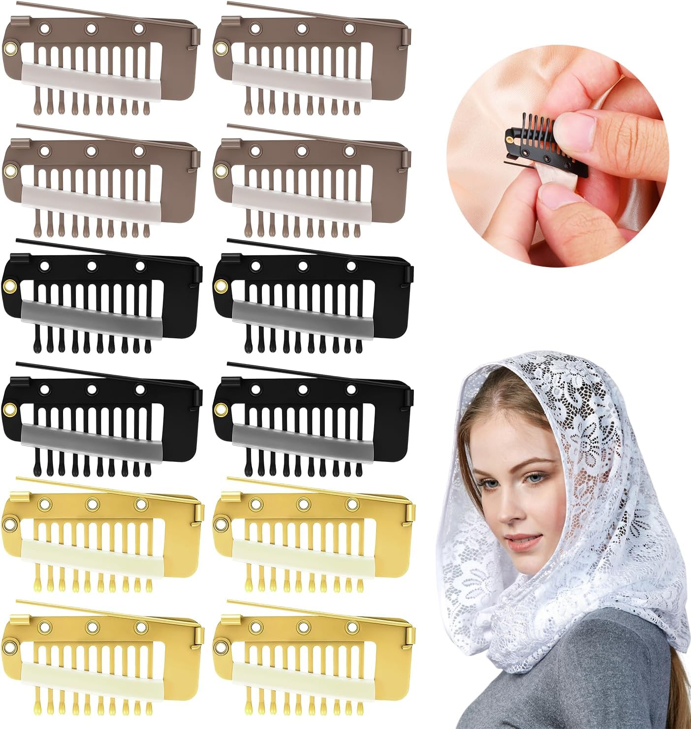 Amazon.com : 12 PCS Chunni Dupatta Clips with Safety Pin,Chunni Dupatta ...