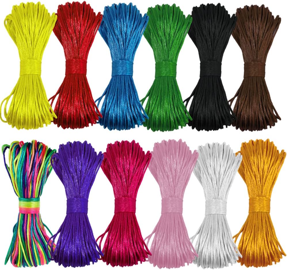 RUNYU 12 Rollen Nylonschnur für Armbänder, 1,5 mm Garn für ...
