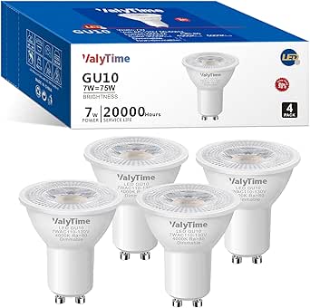 Valytime Dimmable GU10 LED Bulbs 7W(50W -60W-75W Equivalent) GU10 Light ...