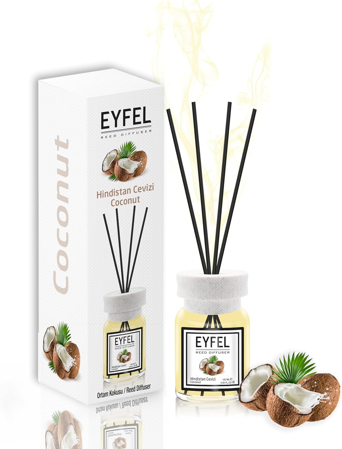 Amazon.com: EYFEL Coconut Reed Diffuser Set - 4.05 fl oz Oil Diffuser ...