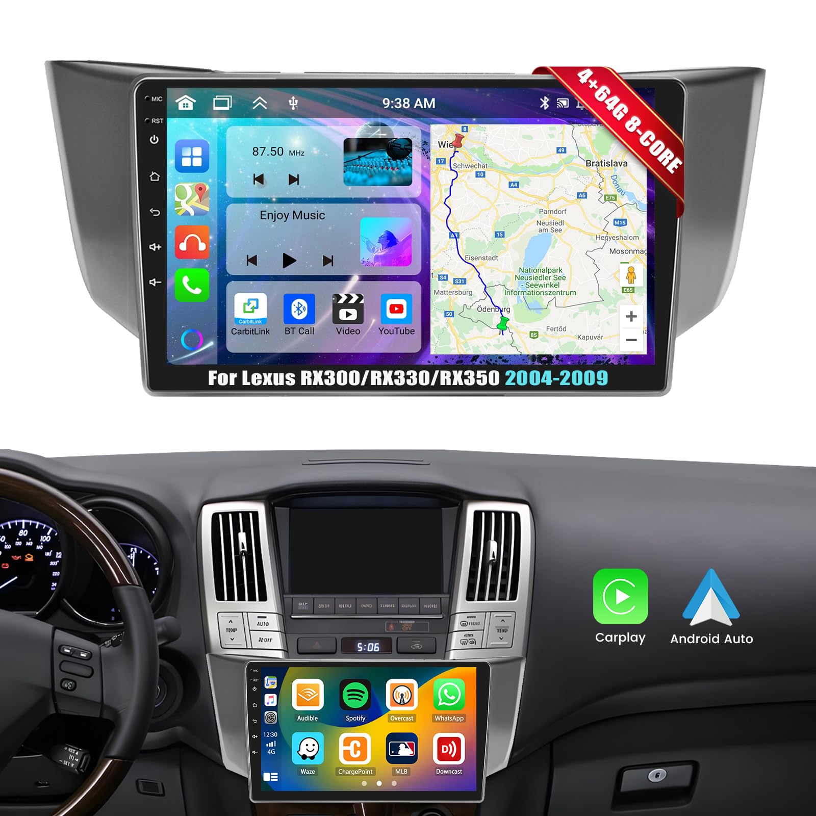 Amazon.com: [8 Core 4G+64G]Android 13 Car Stereo for Lexus RX300/RX330 ...