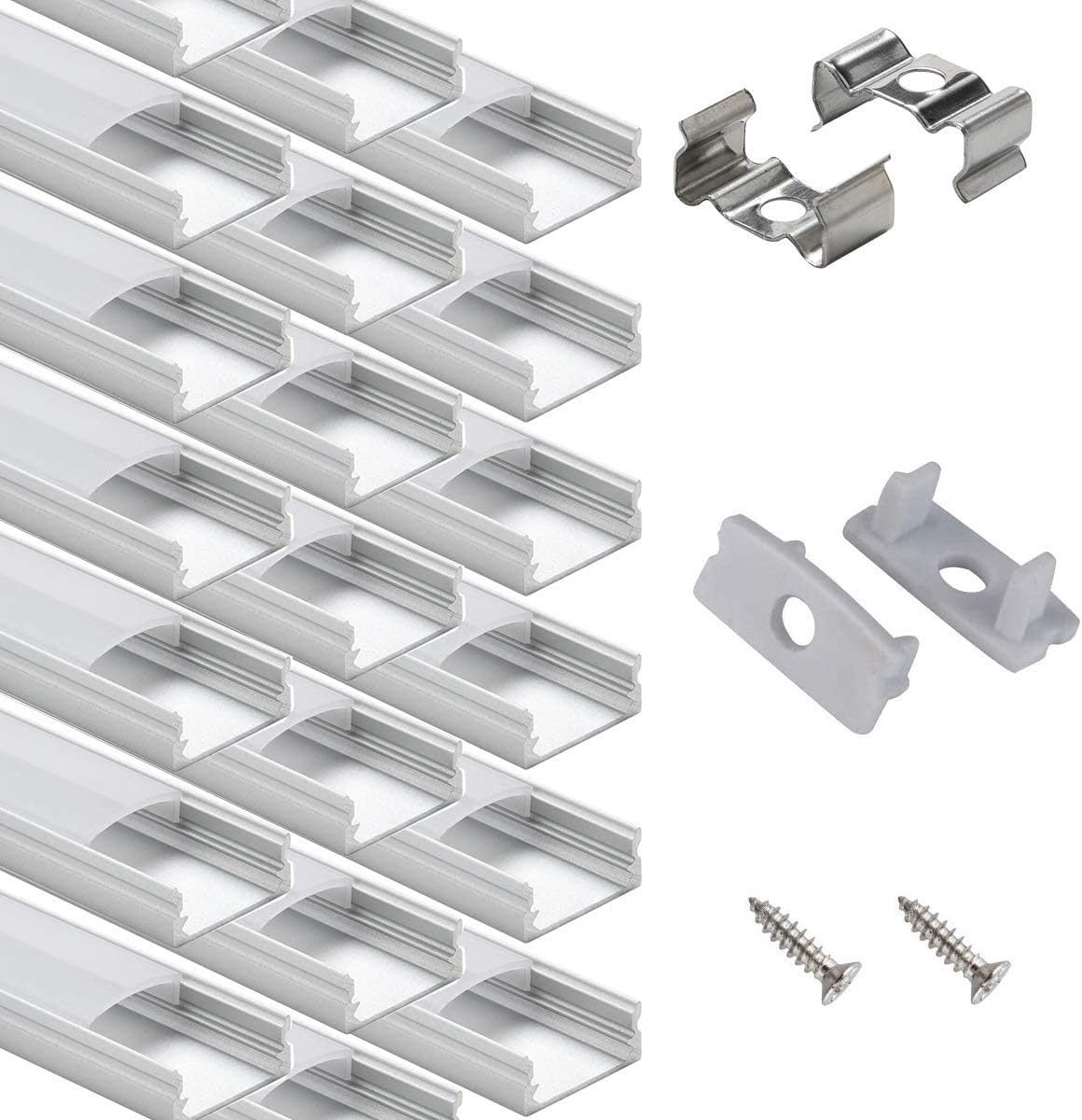 StarlandLed 10x1m Aluminum Channel for LED Strip Lights Installation ...