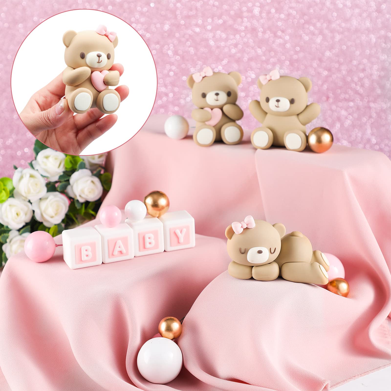 Snapklik.com : Yinder Bear Cake Toppers Mini Bear Cake Decorations Cake ...