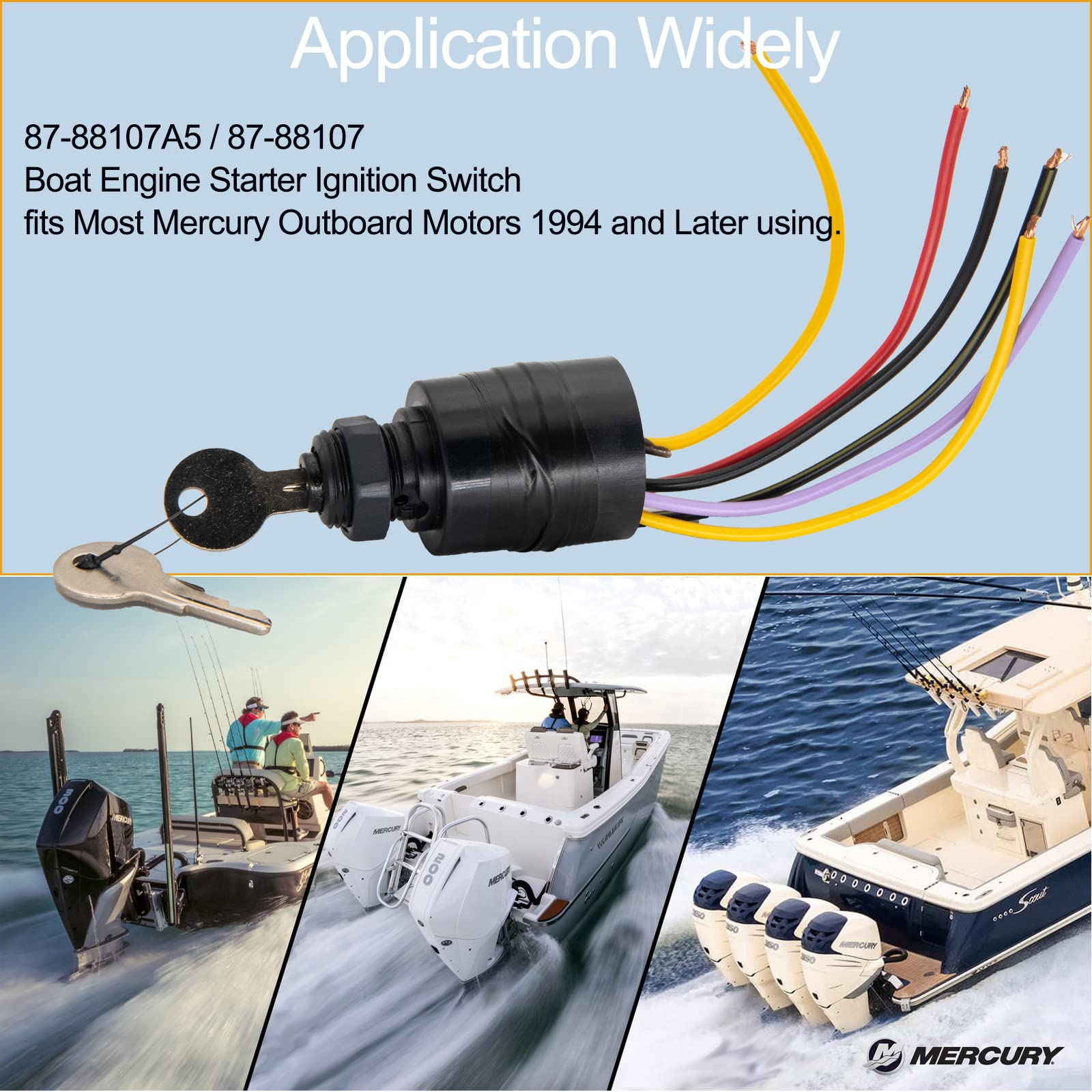 Snapklik.com : HOTS 87-88107A5 Boat Ignition Switch