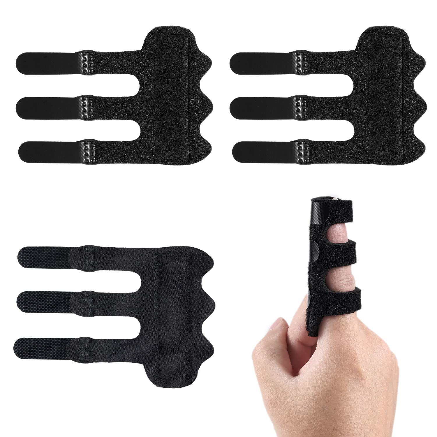 Amazon.com: AIEX 4pcs Finger Splints, Upgraded 3 Straps Trigger Finger ...