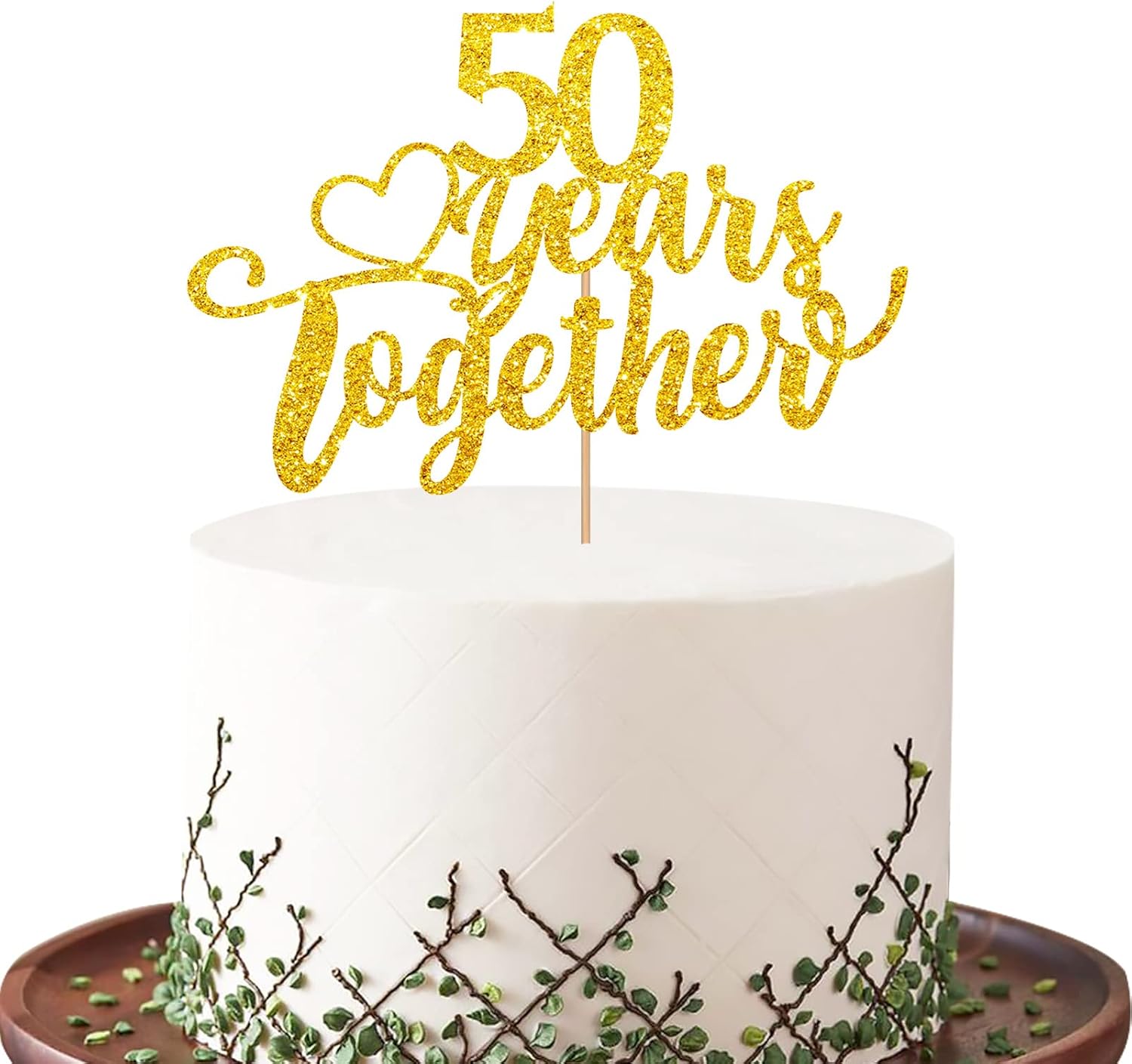 Amazon.com: 50 Years Together Cake Topper, 50th Anniversary Cake Topper ...
