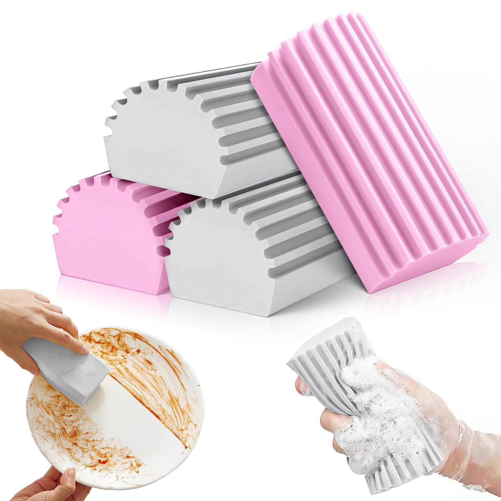 Damp Duster, 4 Pcs Magical Dust Cleaning Sponge, Reusable Cleaning ...