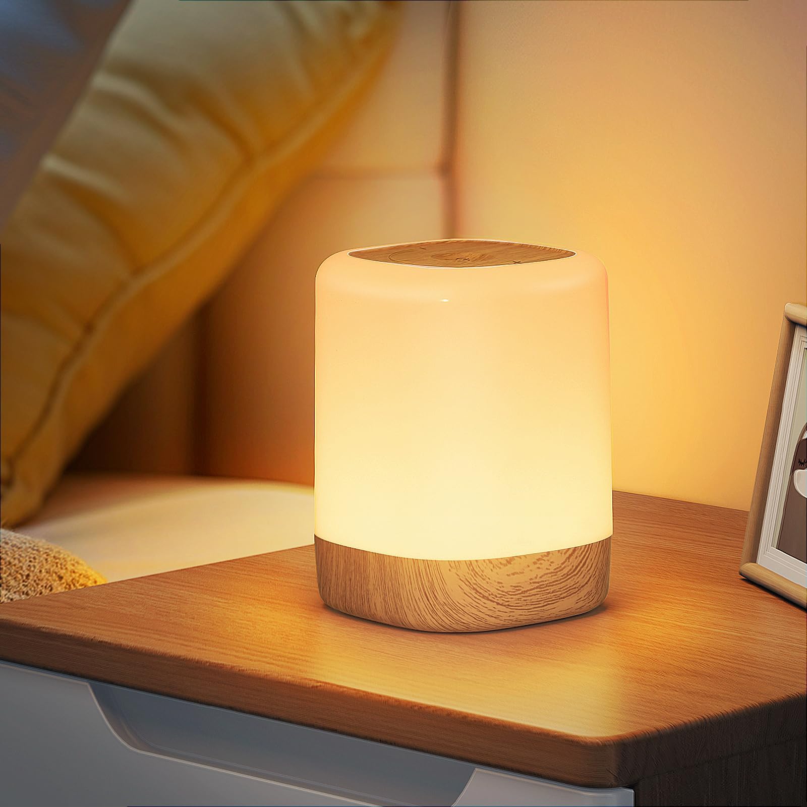 SOLIDEE LED Lampe de Chevet, Lampe Veilleuse Tactile à Intensité ...