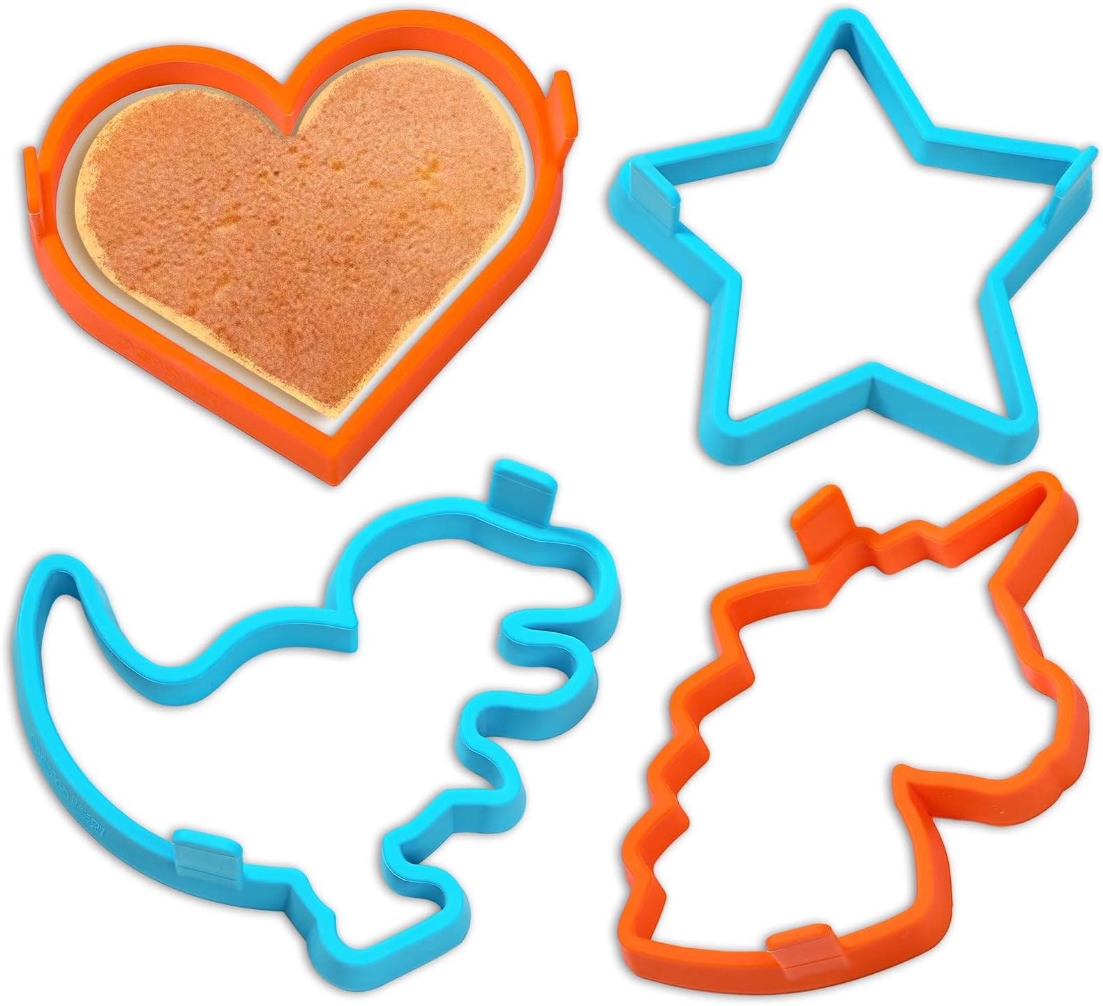 Amazon.com: Kamehame Silicone Pancake Molds for Heart, Star, Dinosaur ...