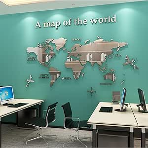 Amazon.com: WINDIR 3D World Map Wall Stickers Decor Murals DIY Decal ...