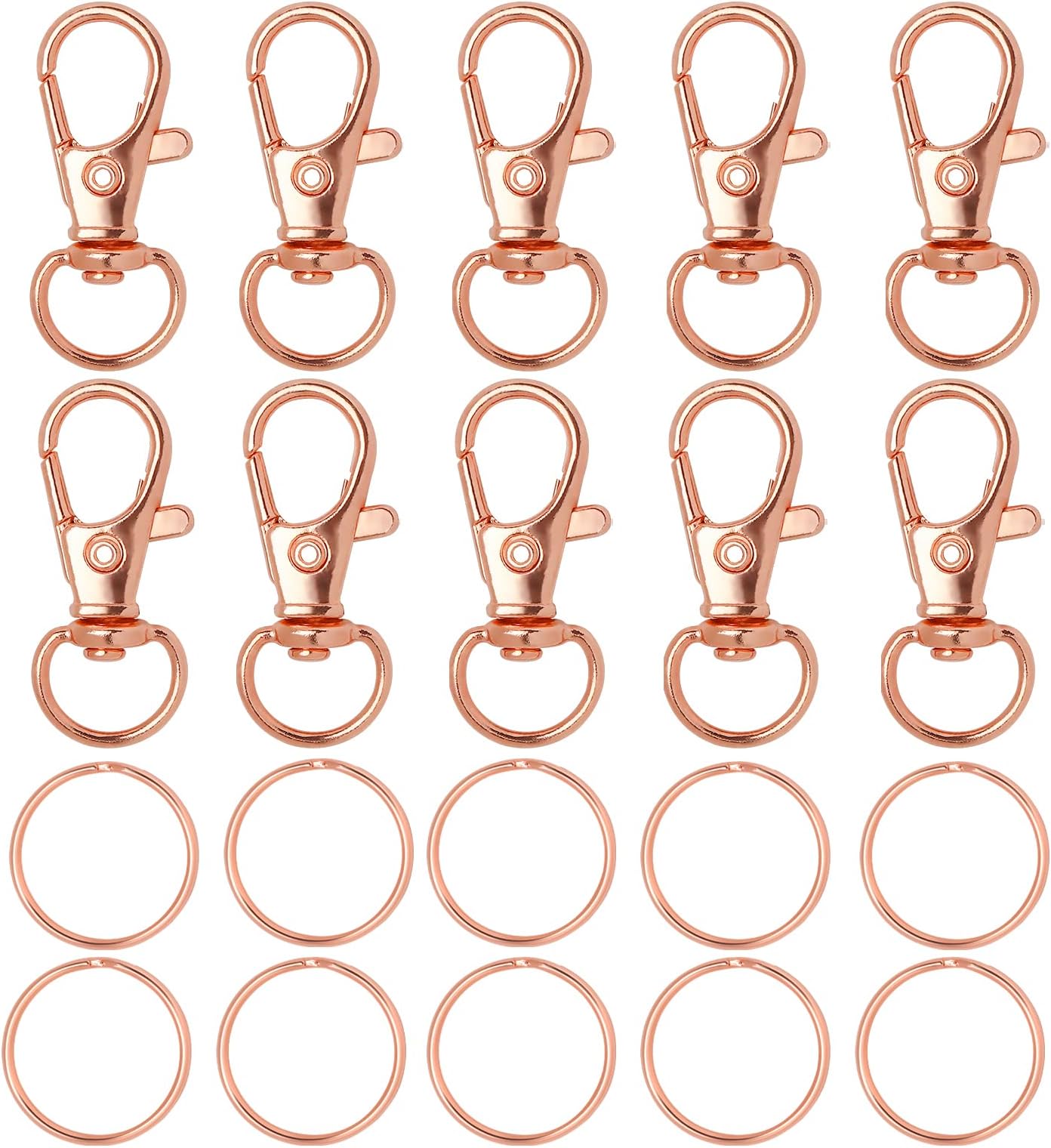 Didilor 100Pcs Swivel Lobster Clasps & Key Ring Hoops with Plastic Box ...