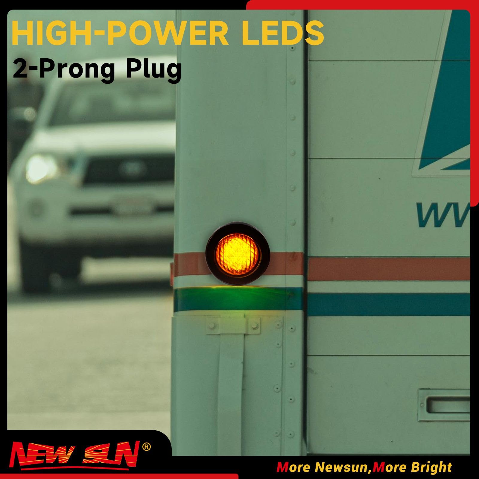 Snapklik.com : NEW SUN Premium 2.5" Round LED Trailer Lights 13 Amber ...
