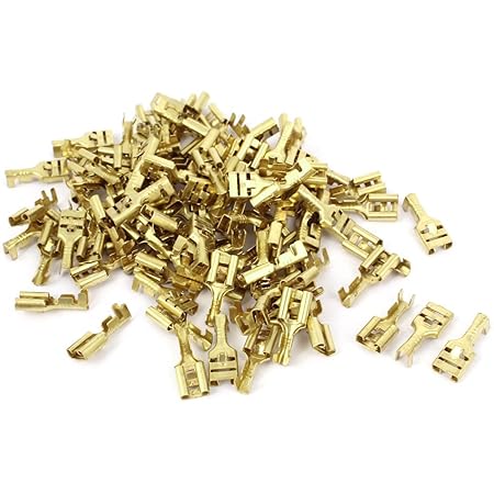 Amazon.com: uxcell 100 Pcs 1/4" Dia Male Insulated Crimp Spade PCB Male Terminal Fasten ...