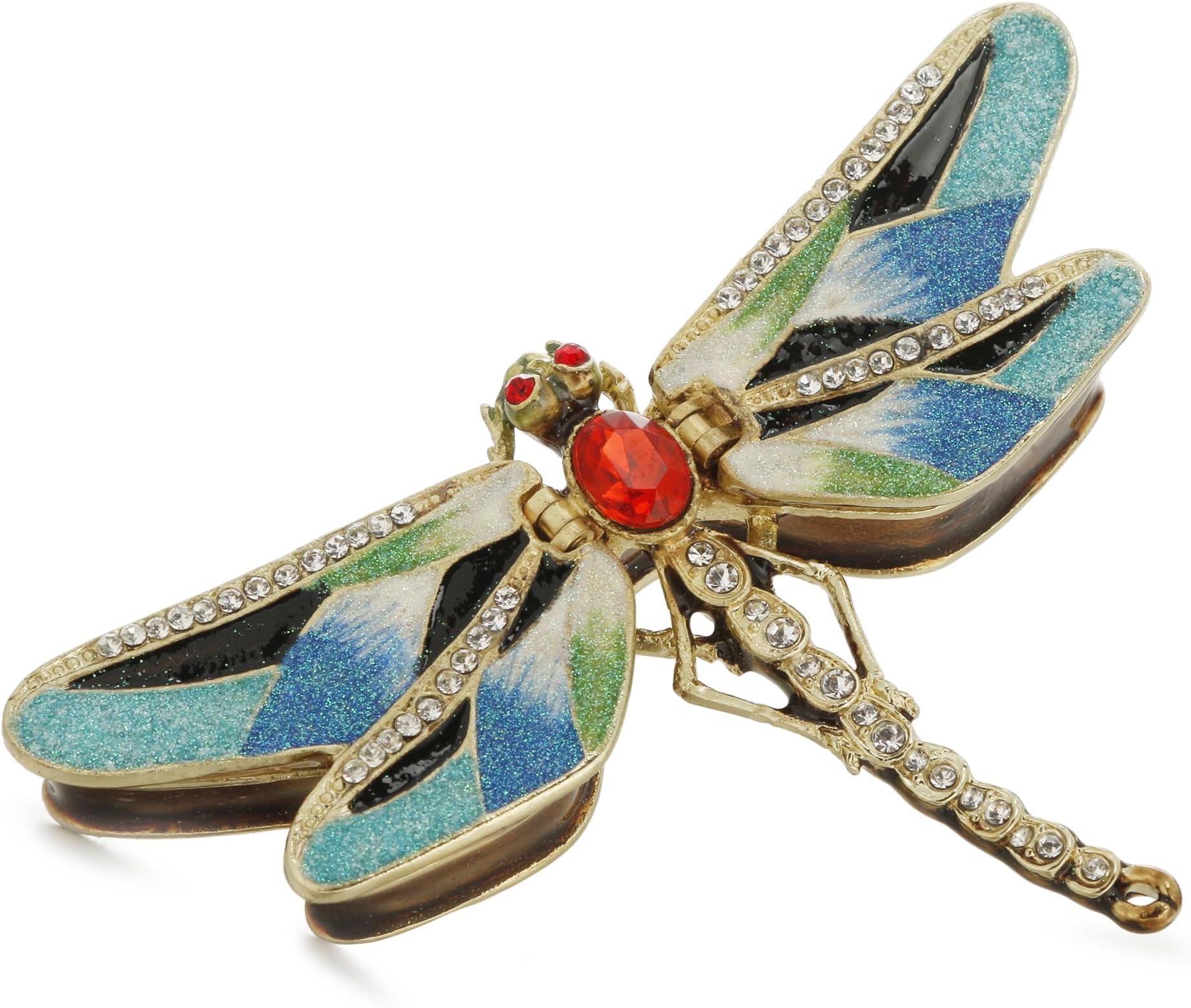 Amazon.com: Dragonfly with Flowers Art Nouveau Design Jewelry Holder ...