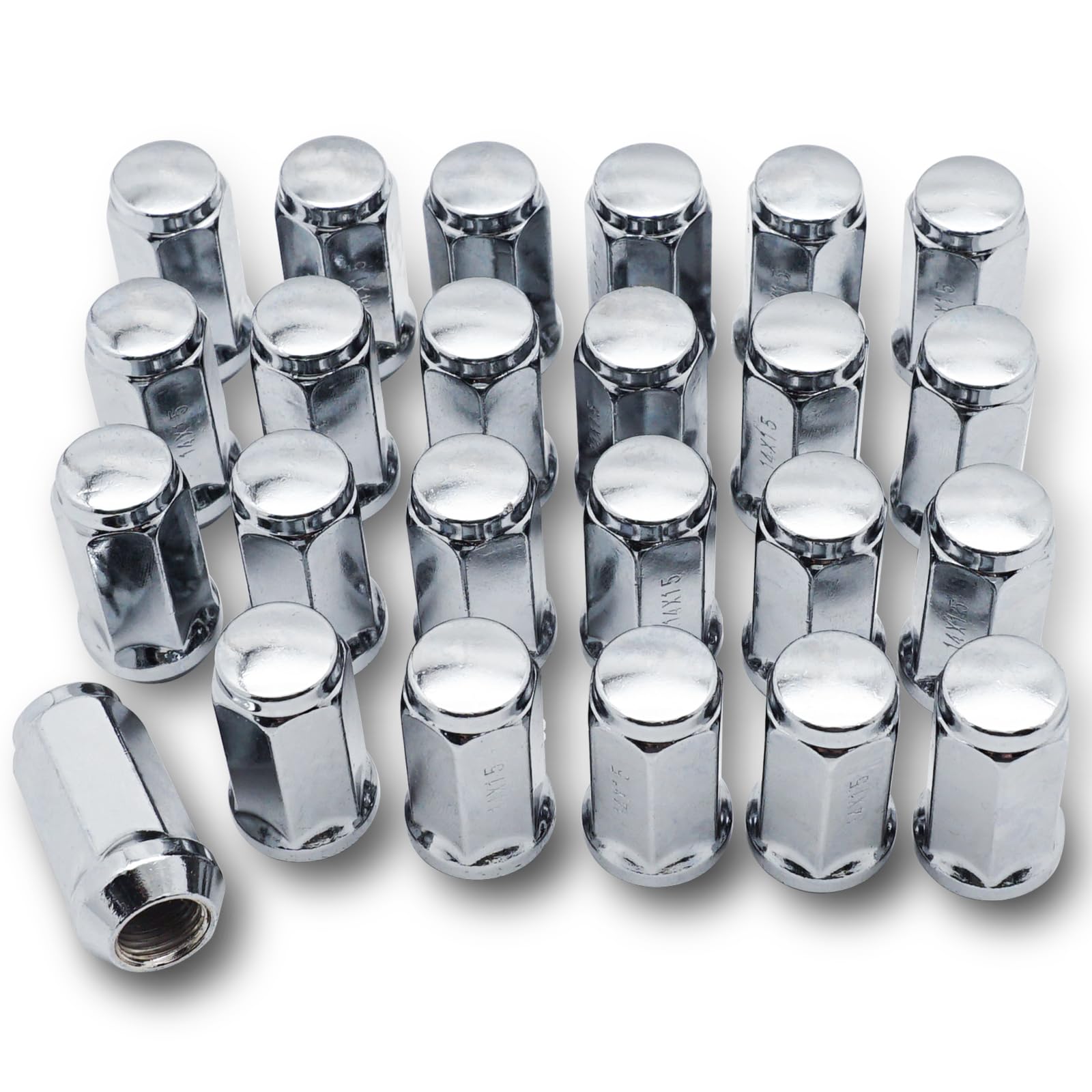 24PCS M14x1.5 Lug Nuts - 3/4" 19mm Hex 45mm Length - Chrome Factory ...