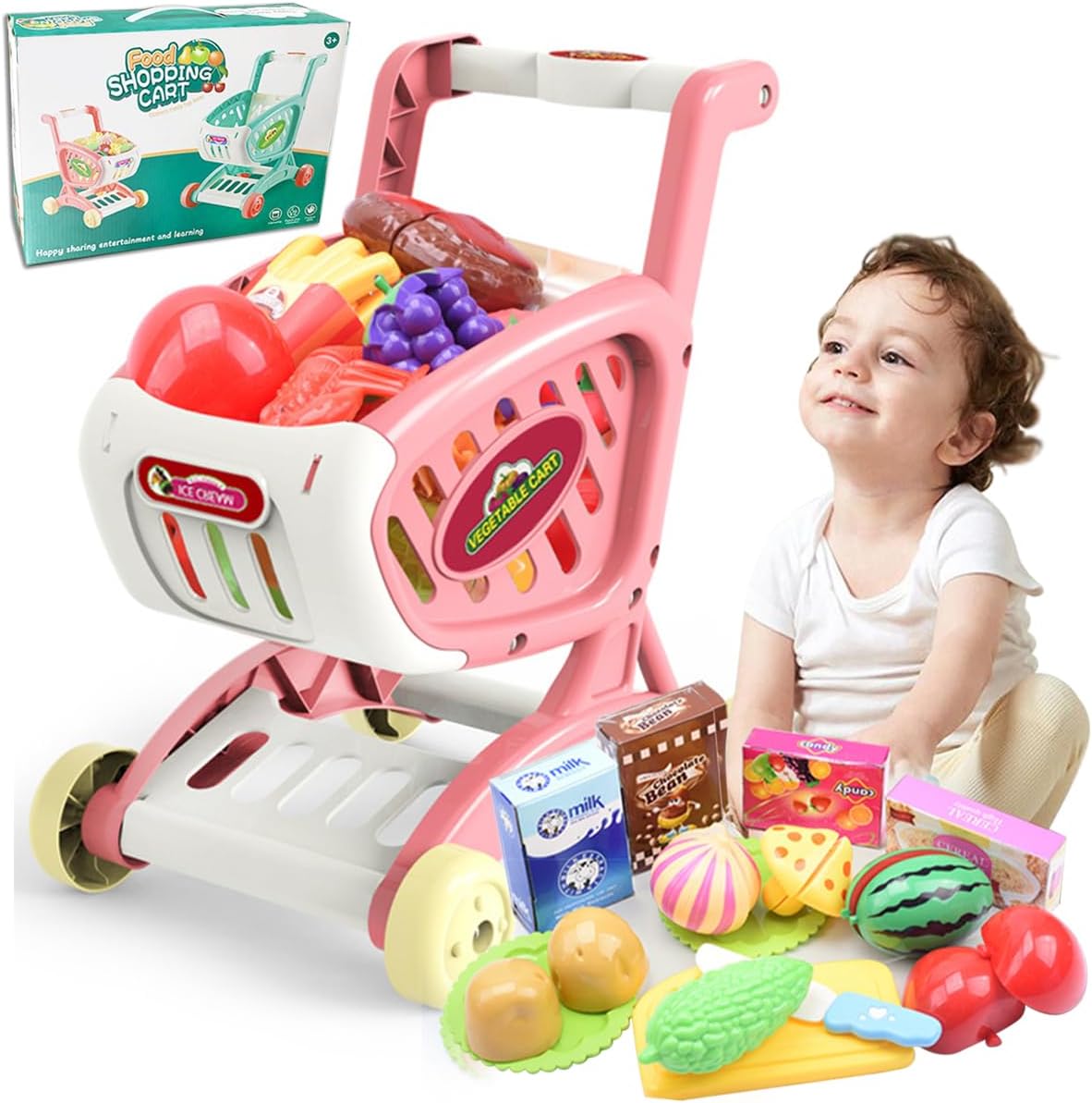 Amazon.com: Tiny Size Shopping Cart for Kids - Kids Shopping Cart ...