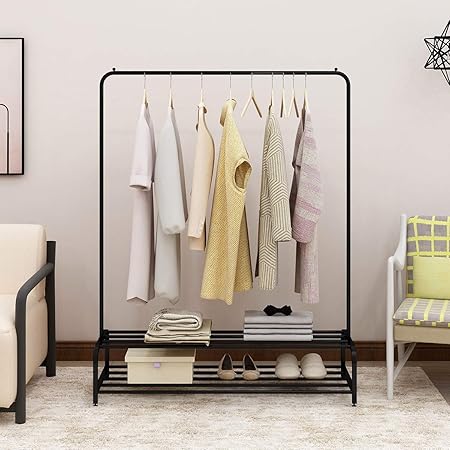 Amazon.com: BOFENG Garment Rack Industrial Free-Standing Clothes Rack ...