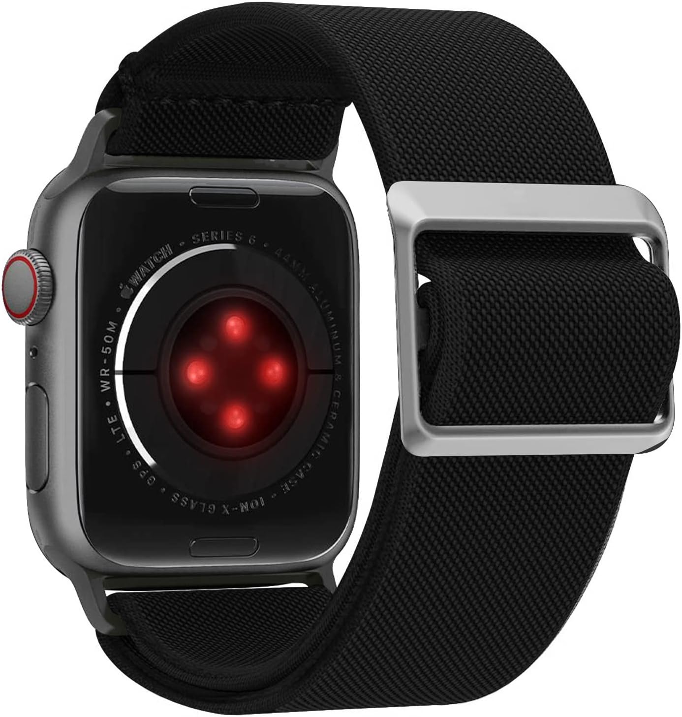 AmazonBasics Lite Fit Fabric Strap for Apple Watch Series 7 (4.5cm) | 6 ...