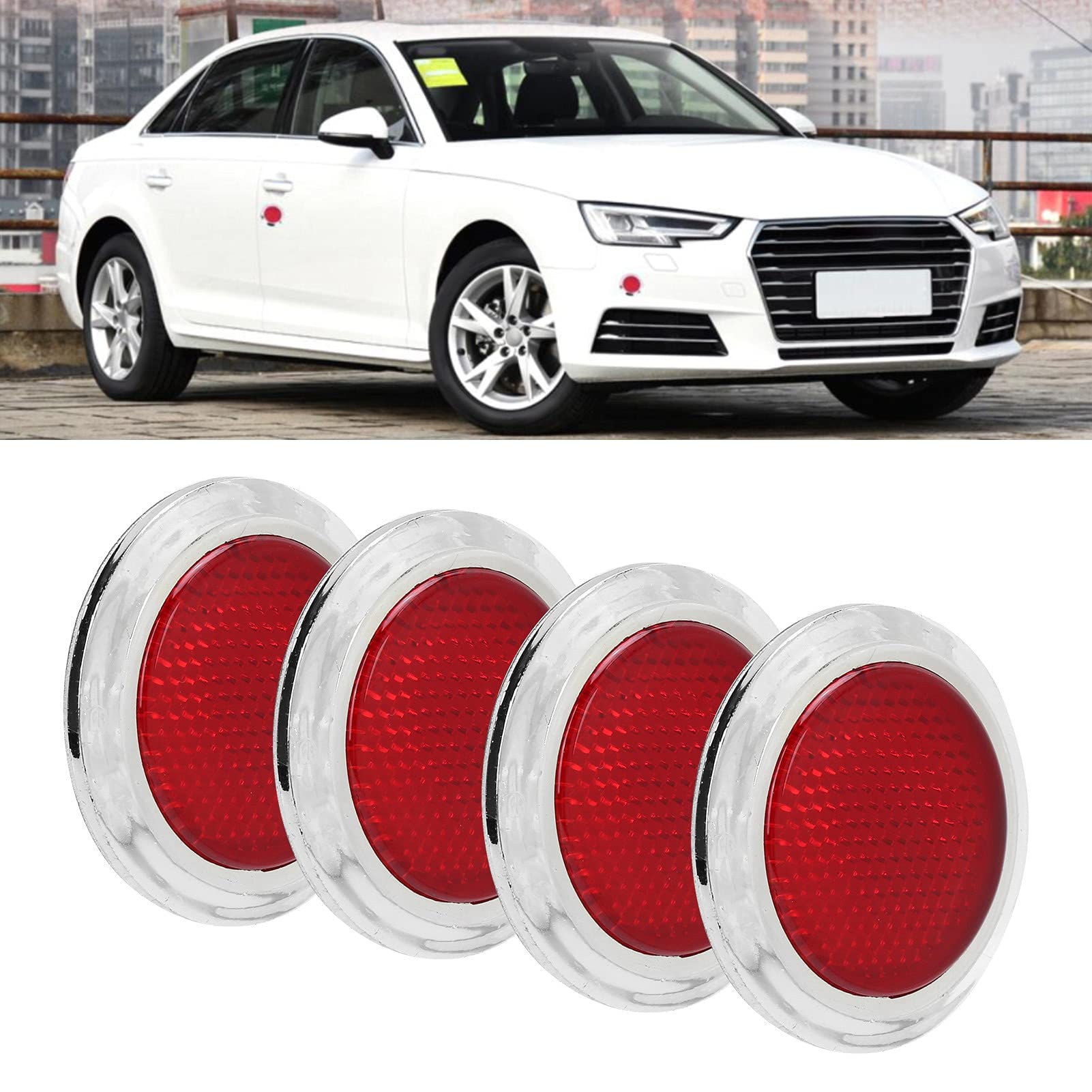 License Plate Reflectors 4-Pack Red Round Reflectors - 3D Motorcycle ...