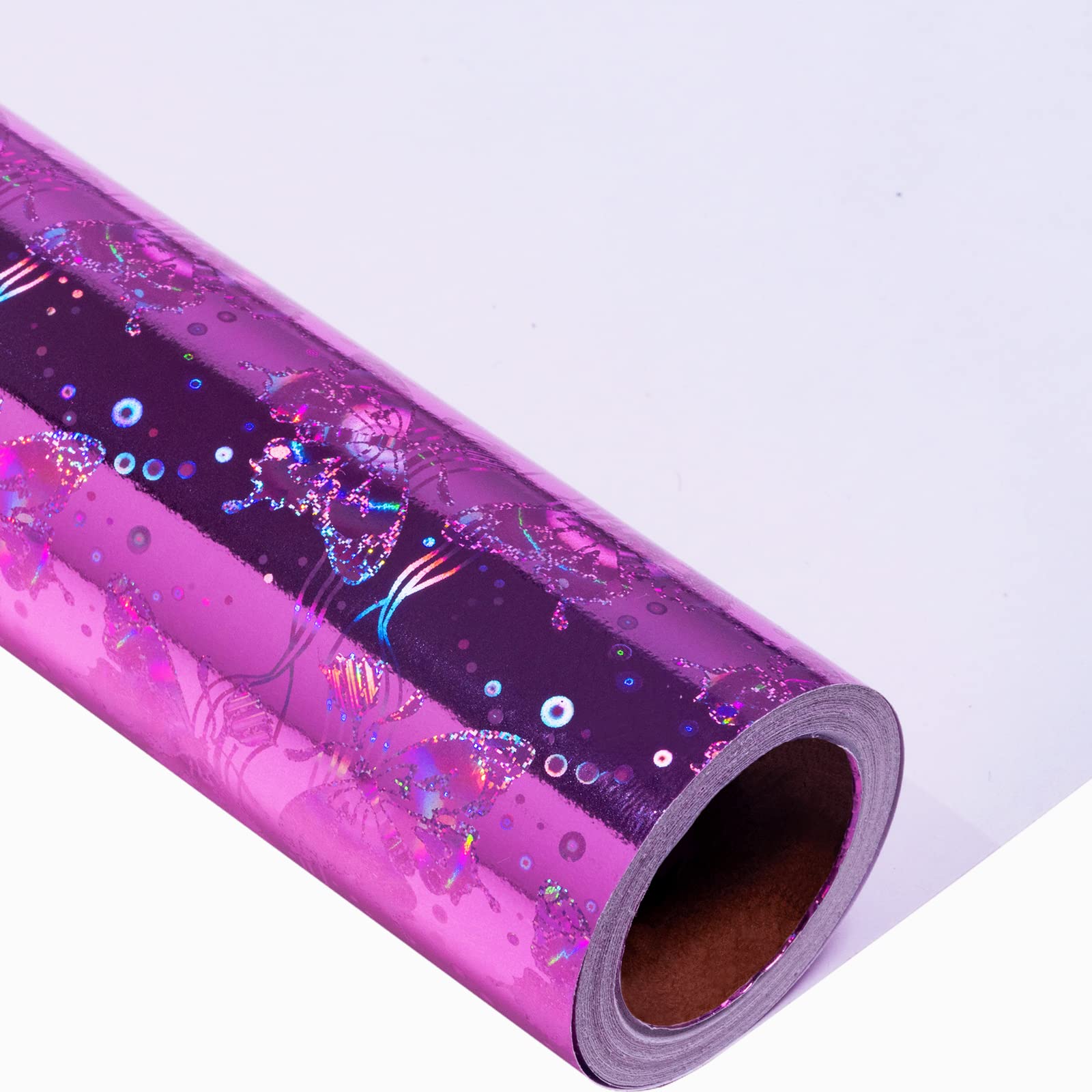 Snapklik.com : LeZakaa Pink Holographic Wrapping Paper - Mini Roll ...