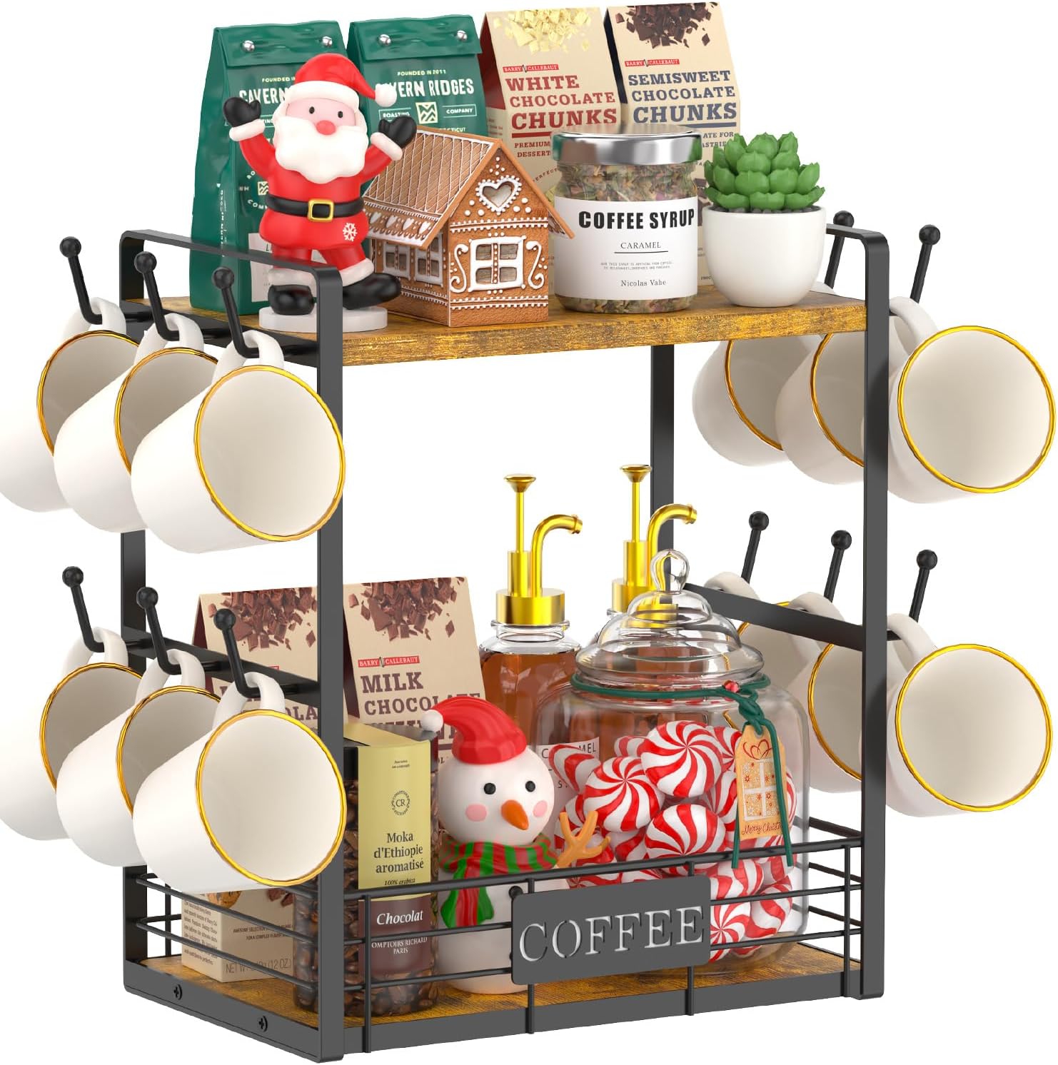 Amazon.com - OranFran Wood Countertop Organizer,Coffee Station,Kitchen ...