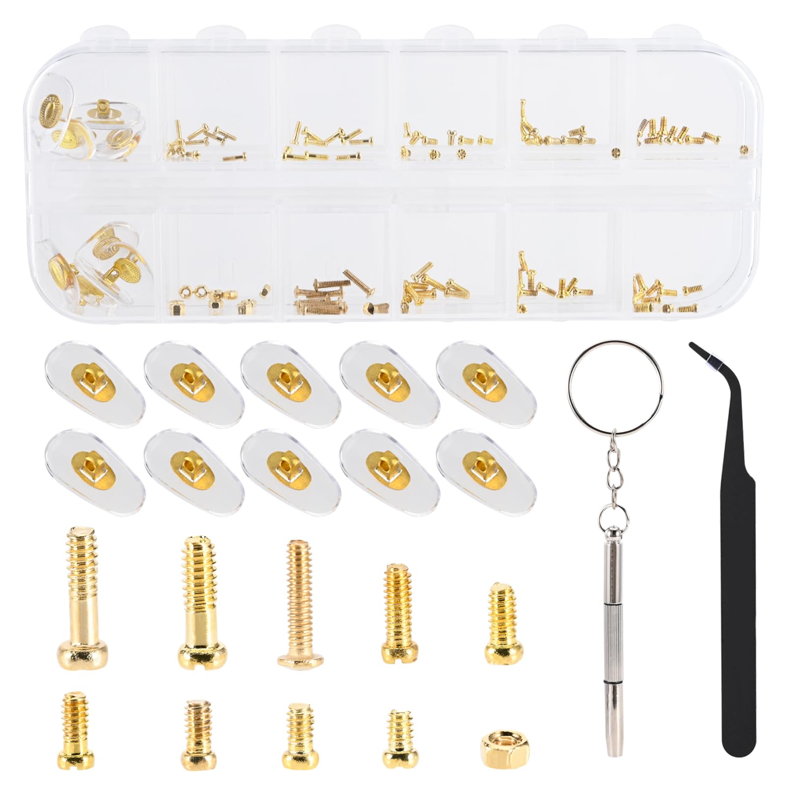 Amazon.com: Eyeglass Repair Kit - 112Pcs Tiny Eyeglass Screws Repair ...