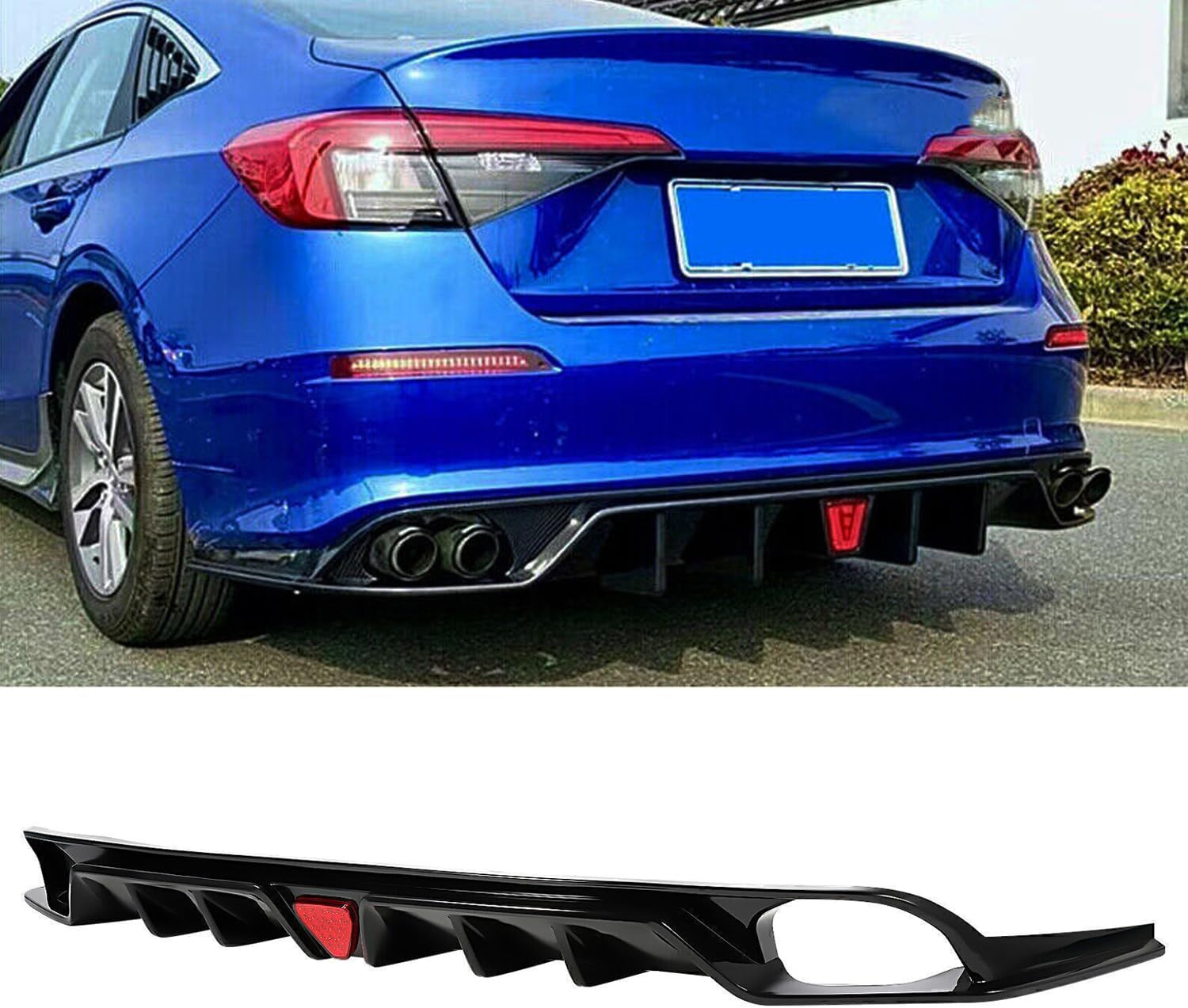 Amazon.com: Rear Diffuser Compatibility with 2022-2023 Civic 11th Gen Rear Diffuser Rear Bumper ...