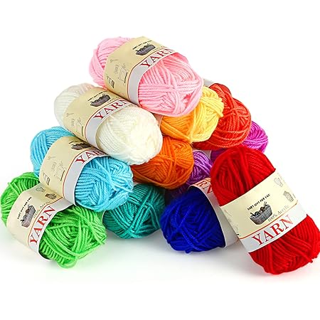 Amazon.com: Yinsun 12 Skeins Acrylic Yarn Mini Craft Yarn 100% Acrylic ...