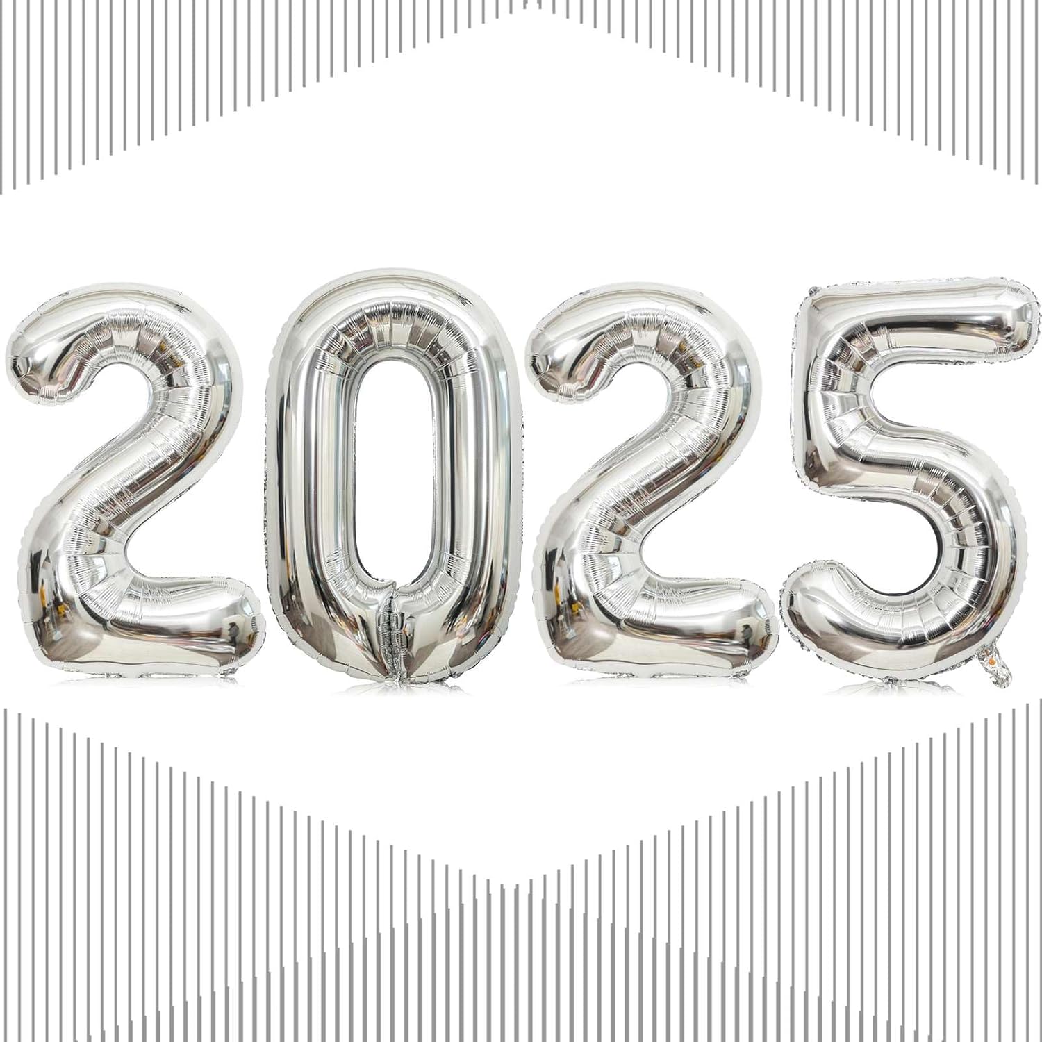 Amazon.com: 2025 Balloons,Gaint 40 Inch Silver 2025 Number Balloons ...
