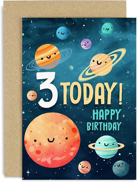 Old English Co. Third Birthday Card for Boys and Girls - Happy 3rd ...