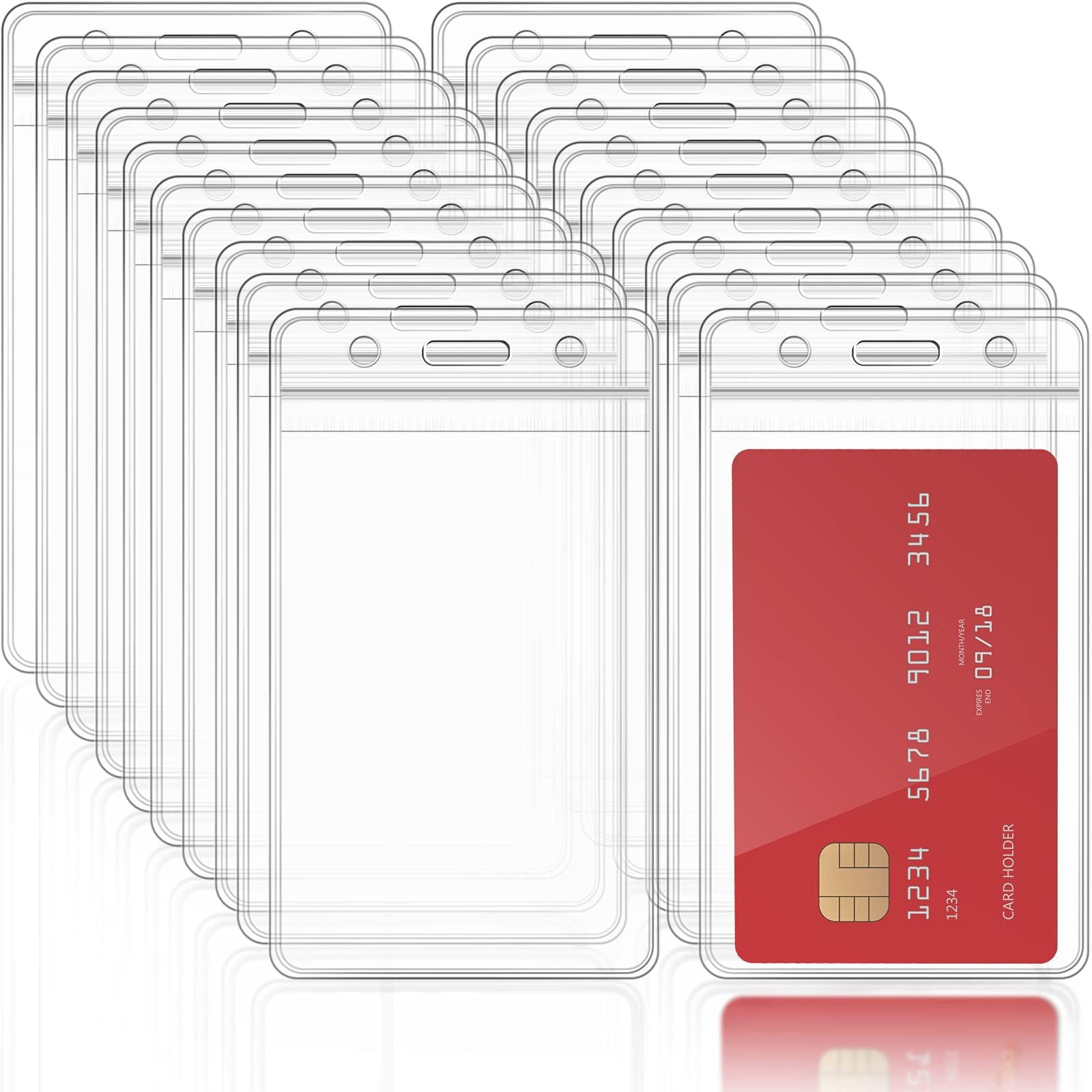 Amazon.com : 100 Pcs Clear Plastic Vertical Name Badge ID Card Holders ...