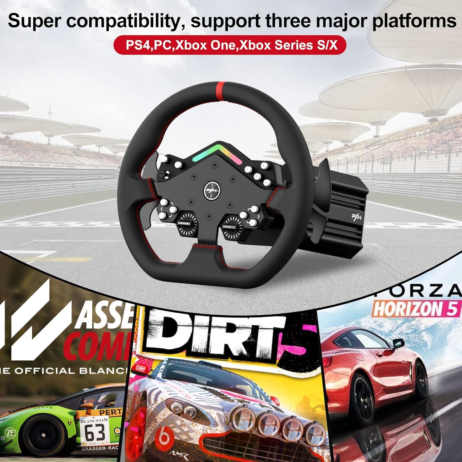 Snapklik.com : PXN V12 Lite Force Feedback Racing Wheel - Direct Drive ...