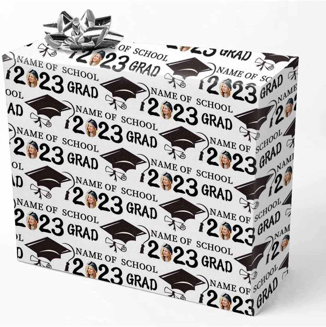 Amazon.com: Custom Graduation Wrapping Paper Trencher Cap Paper Pattern ...