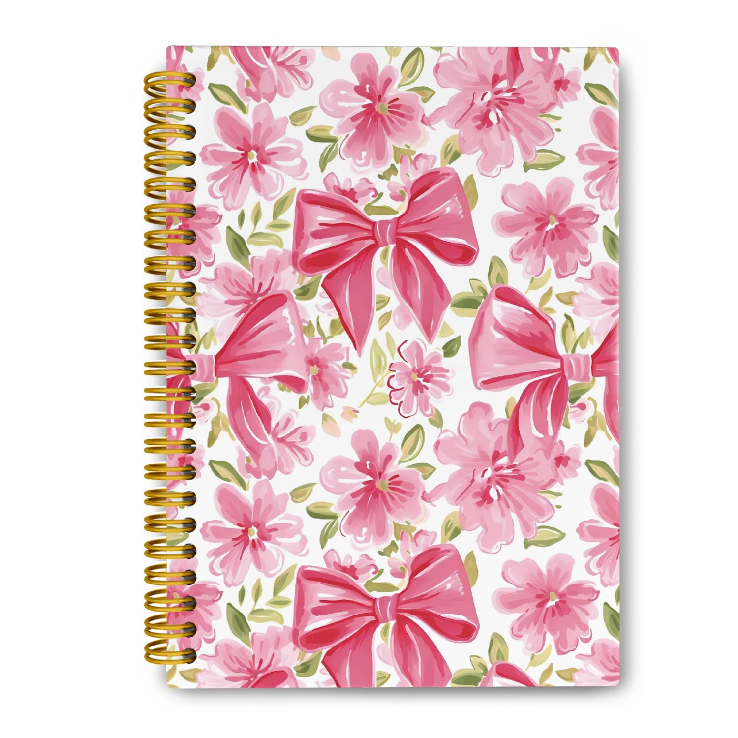 Amazon.com : JKMBN Coquette Pink Bow Floral Spiral Notebook For Women ...