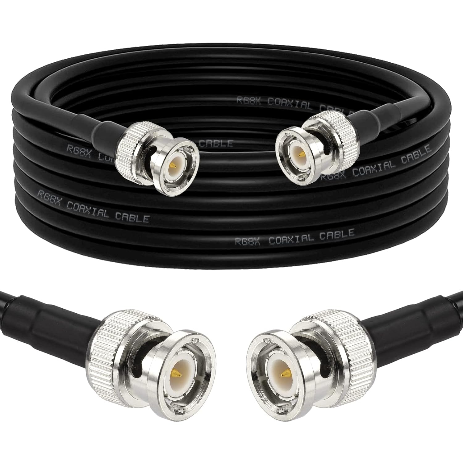 Superbat BNC Male to BNC Male Coax Cable 10ft, 50 Ohm RG8X Cable with BNC Connectors for Scanner ...