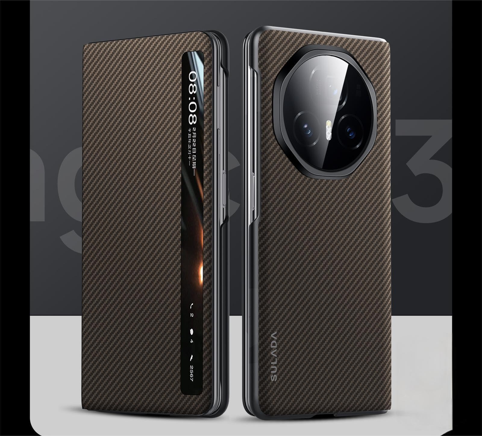 Hülle Case for Magic V3 Magnetic Flip Cover View Window + Wireless ...