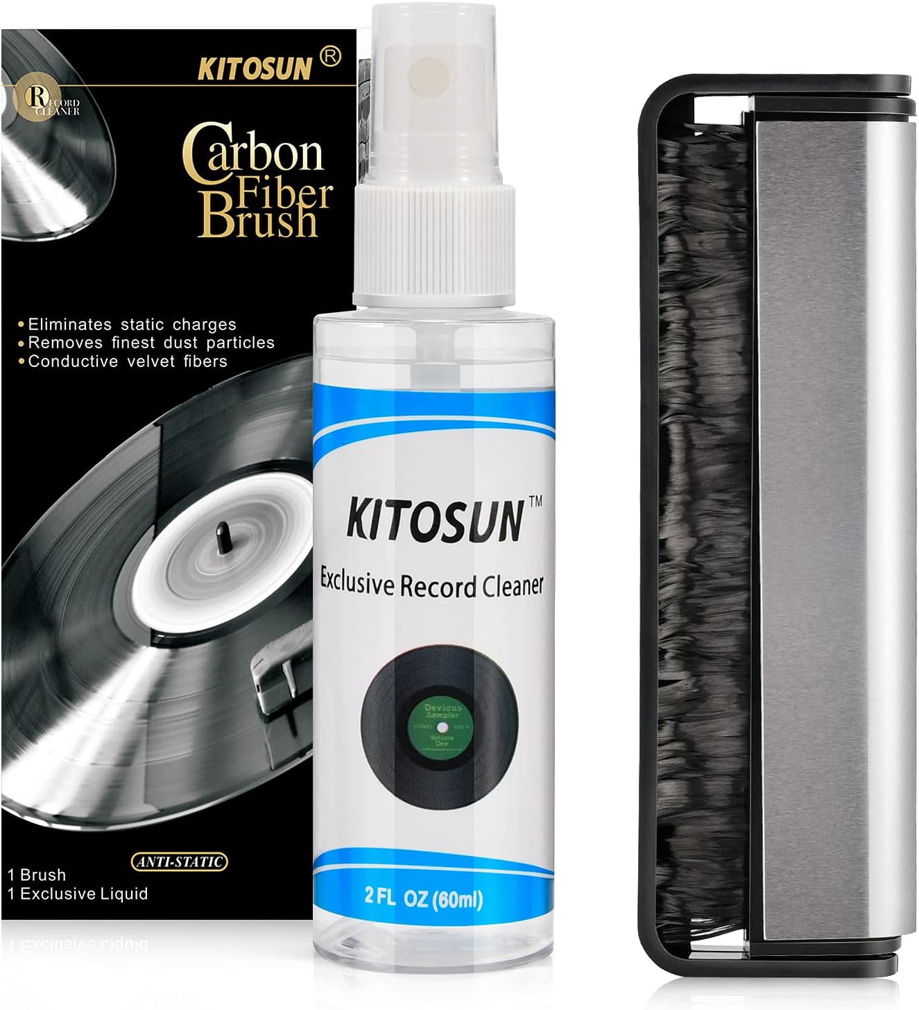 Amazon.com: Record Cleaning Kit Kitosun Record Cleaner Fluid 30ml and ...