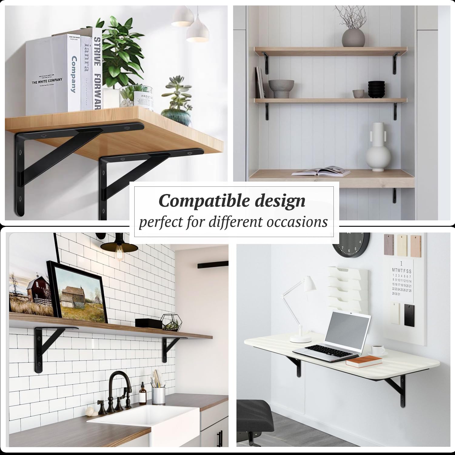 Snapklik.com : Shelf Brackets 8 Pack 16 Inch Heavy Duty Brackets For ...