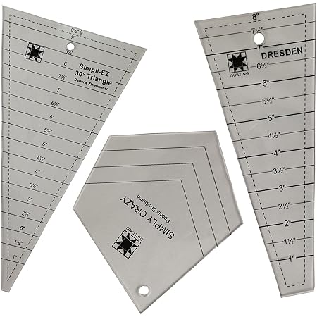 Amazon.com : VANELY Acrylic Tool Set Quilting Template Easy Dresden ...