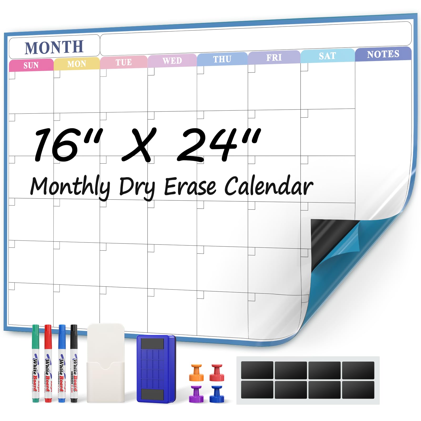 Amazon.com: MaxGear Large Dry Erase Calendar for Wall, 24" x 16" Self ...